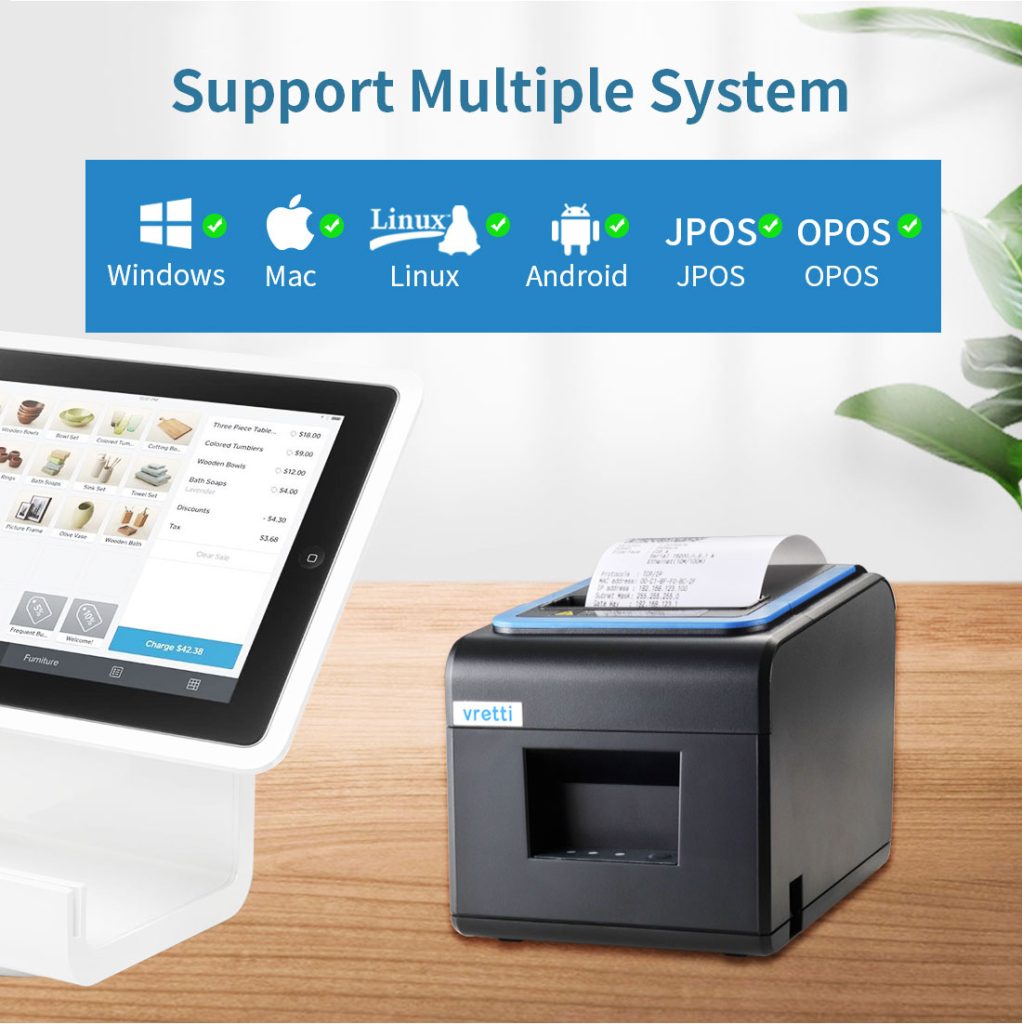 Vretti V330M 80mm Thermal Receipt POS Printer For Windows Android IOS For Supermarket Store ...